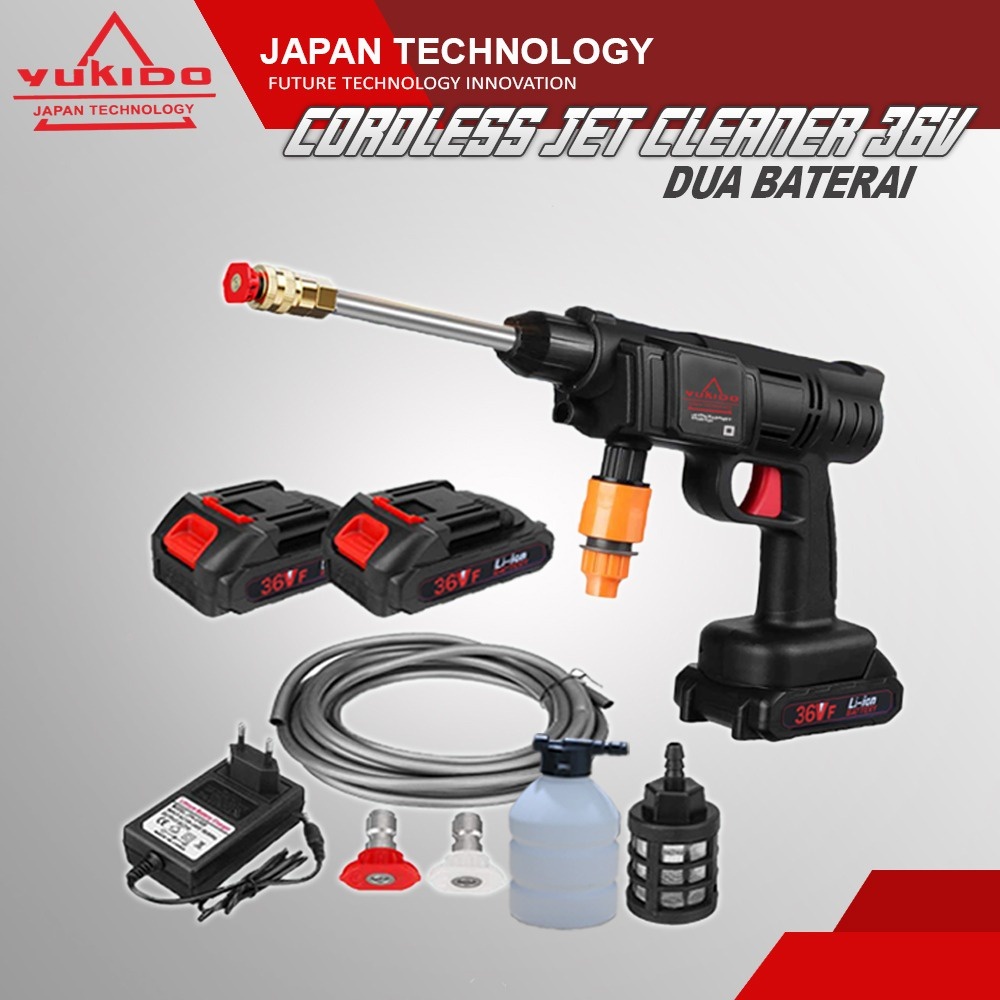 Jual PROMO !! YUKIDO JET CLEANER CORDLESS DOUBLE BATTERY 48V CUCI STEAM ...