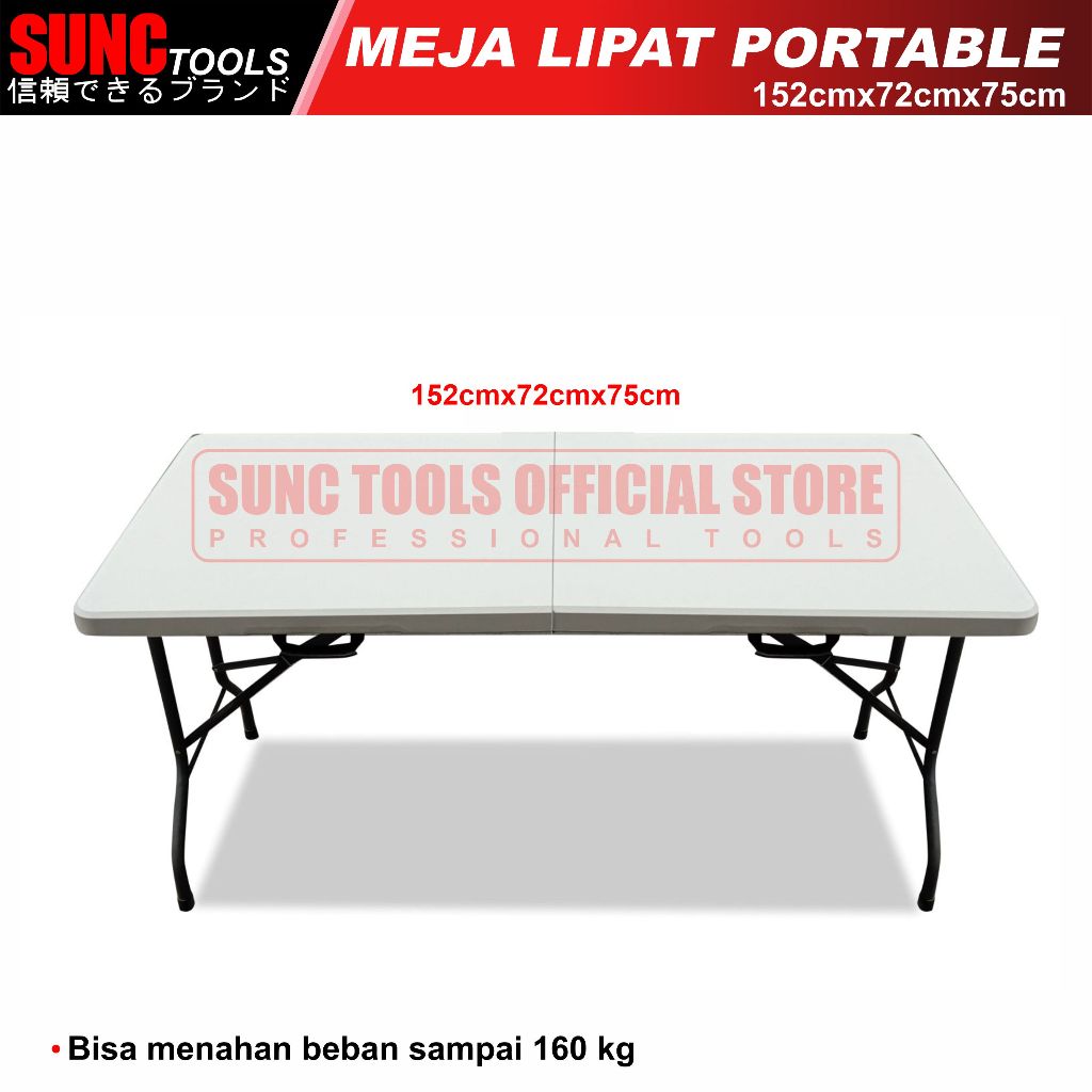 Jual SUNC TOOLS Meja Lipat 152cm Meja Portable Meja Makan Meja Belajar ...