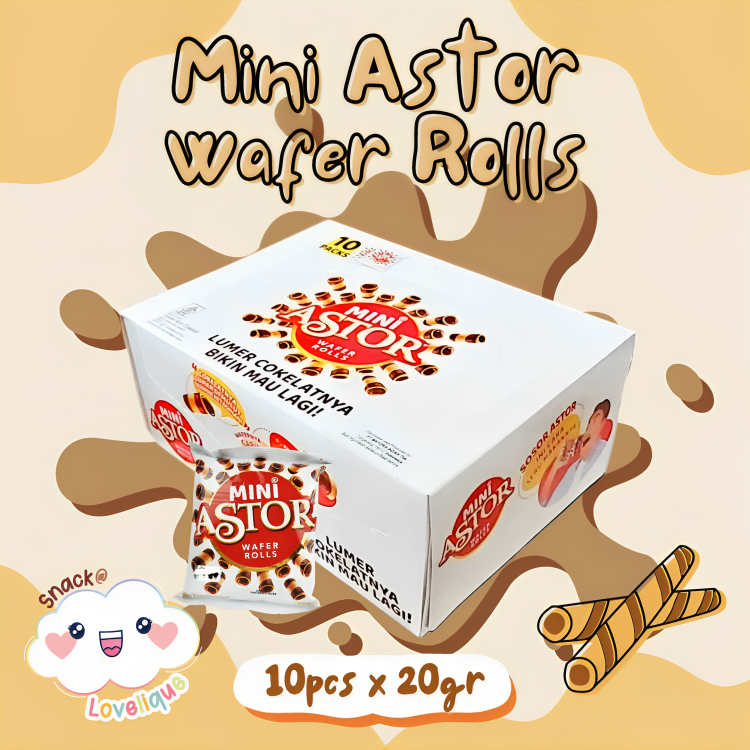 Jual Mini Astor Wafer Rolls 20g 1 BOx Isi 10pcs | Shopee Indonesia