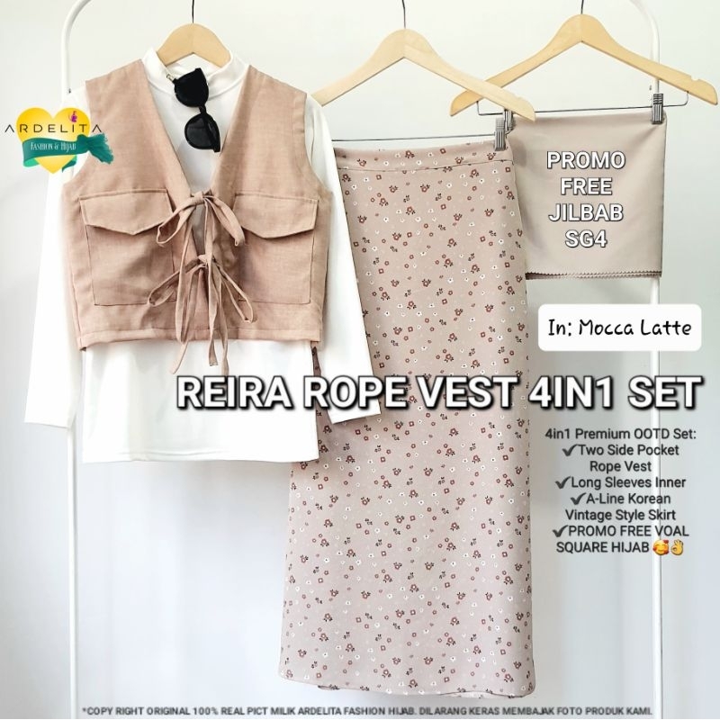 Jual REIRA ROPE VEST 4 IN 1 SET PAKET HEMAT LENGKAP PREMIUM PROMO FREE JILBAB SETROK WANITA ...