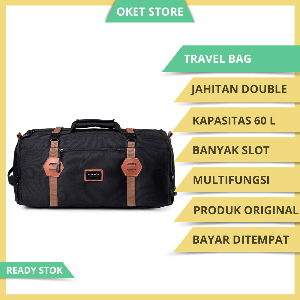 Jual Travel Bag Kanvas Ukuran 60 L Tas Traveling Olaharga Gym atau ...