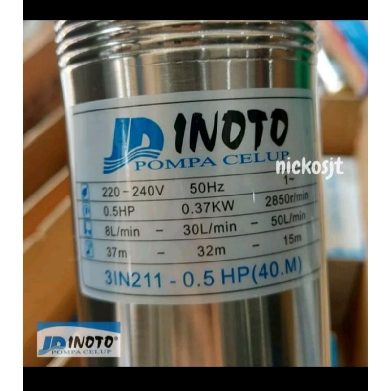 Jual Pompa Submersibel Sibel Pompa celup Inoto 3 in 0,5hp + Kabel 40m 0 ...