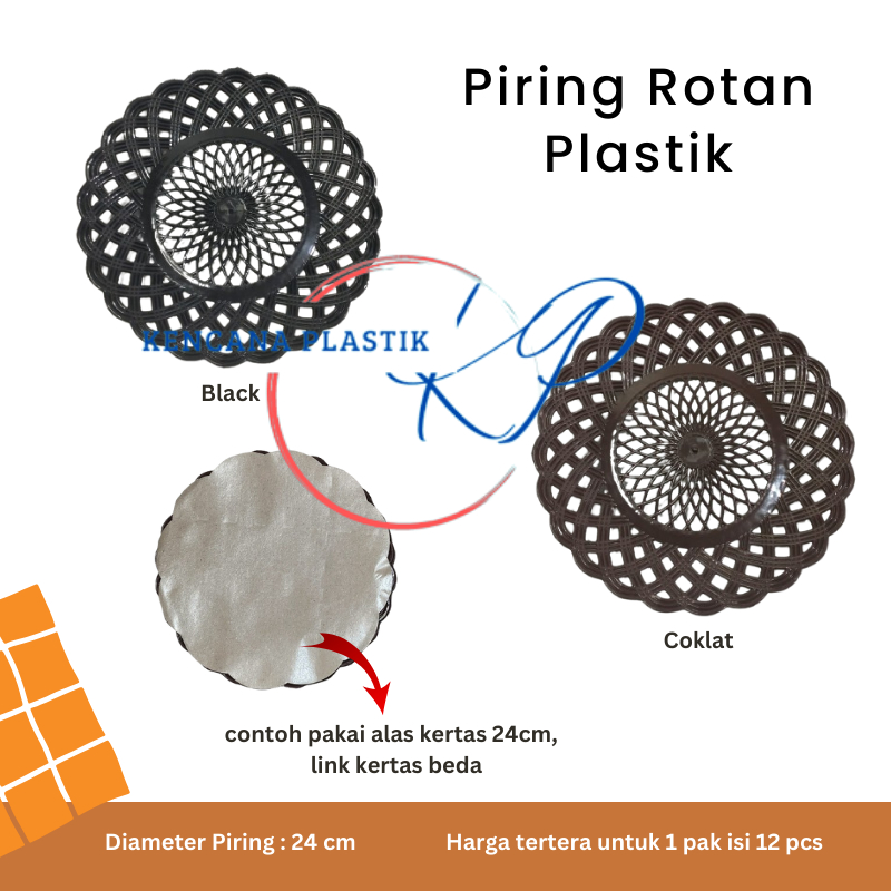 Jual Piring Rotan Plastik Anyaman Lusinan Isi 12 Pcs | Shopee Indonesia