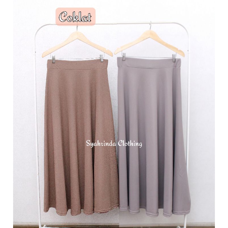 Jual Rok Panjang Polos Lebar Twist Premium Bawahan Klok Mayung Import ...