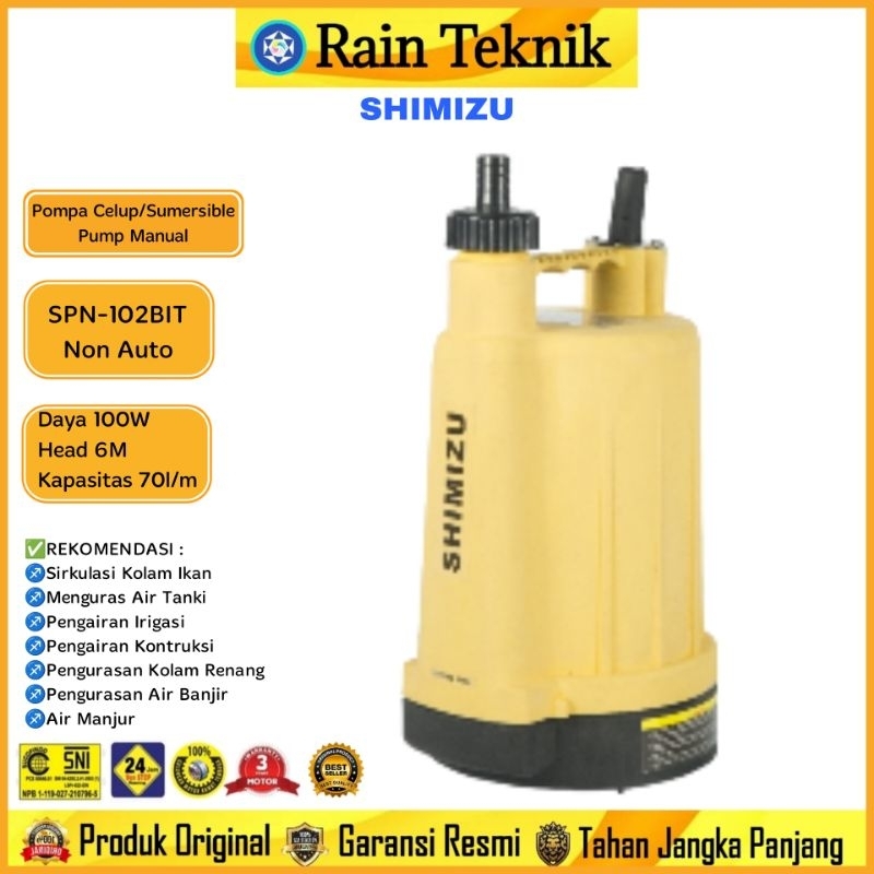 Jual Pompa Celup Ikan Shimizu SPN-102BIT Manual Head 6 Meter 100 Watt ...