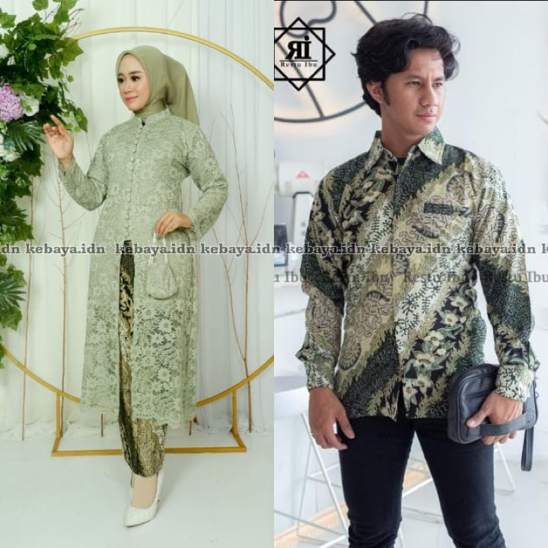 Jual Kebaya Batik Couple - Setelan Kebaya Couple Tunik Kancing Seribu ...