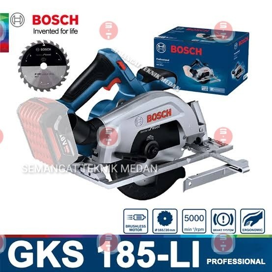 Jual GKS 185 LI CORDLESS BATERAI BRUSHLESS CIRCULAR SAW 6,5" BOSCH UNIT ...