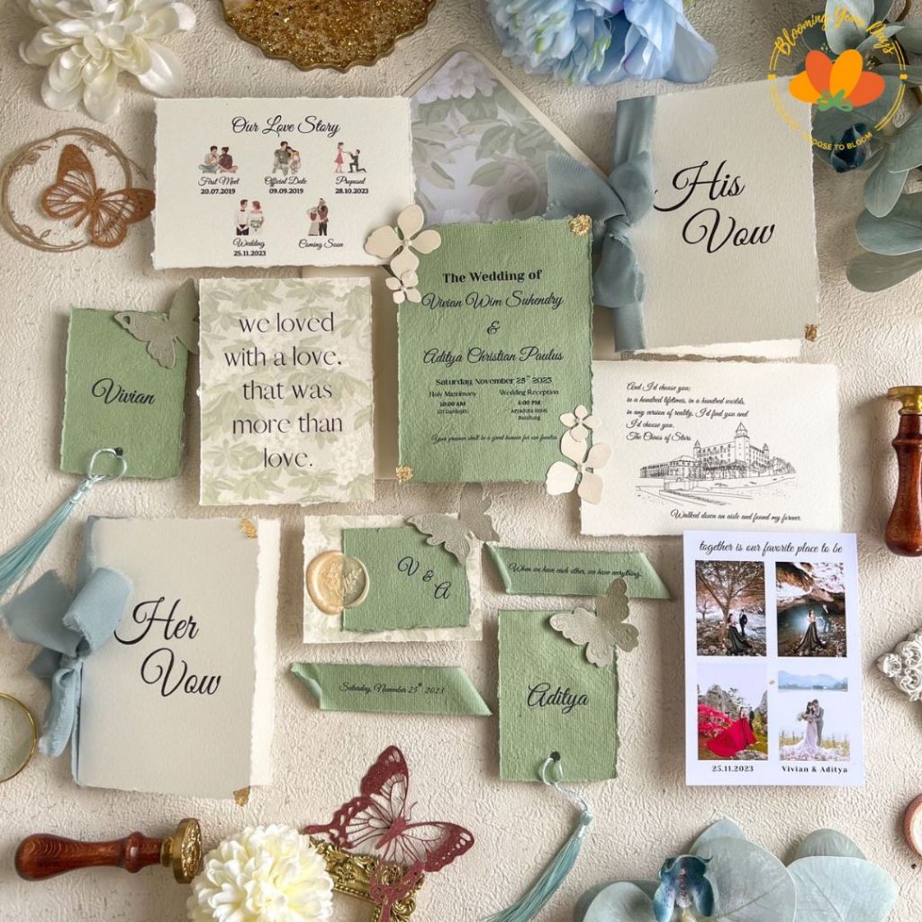 Jual calligraphy wedding keepsake vow wedding stationery undangan ...