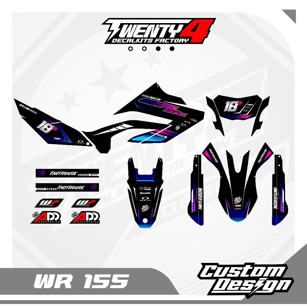 Jual Decal Wr 155 Hitam Simple - Free Custom Design | Shopee Indonesia