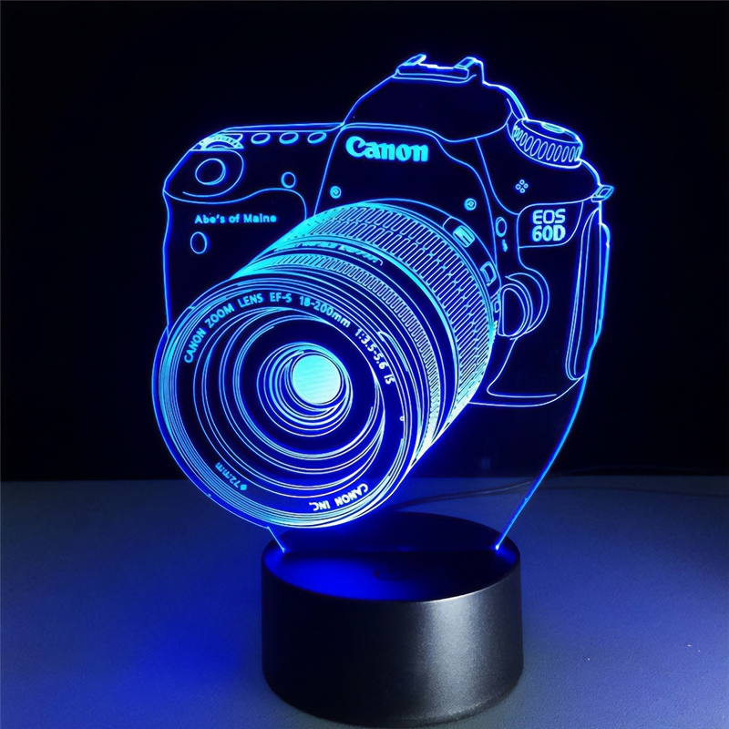 Jual Acrylic led 3D Kamera / lampu tidur / led akrilik/ hadiah lampu 3d ...