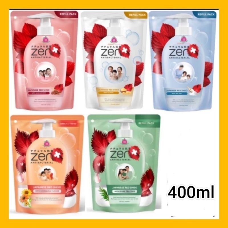 Jual Zen Antibacterial Body Wash Refill 400ml | Shopee Indonesia