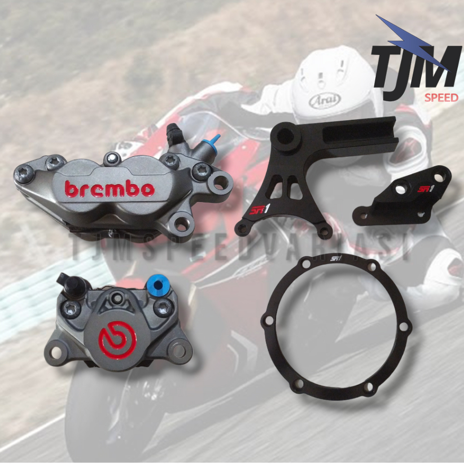 Jual Paket Kaliper Brembo 4P 2P Grey + Breket Depan Belakang Ninja RR Nassertbeet Disc 320MM ...