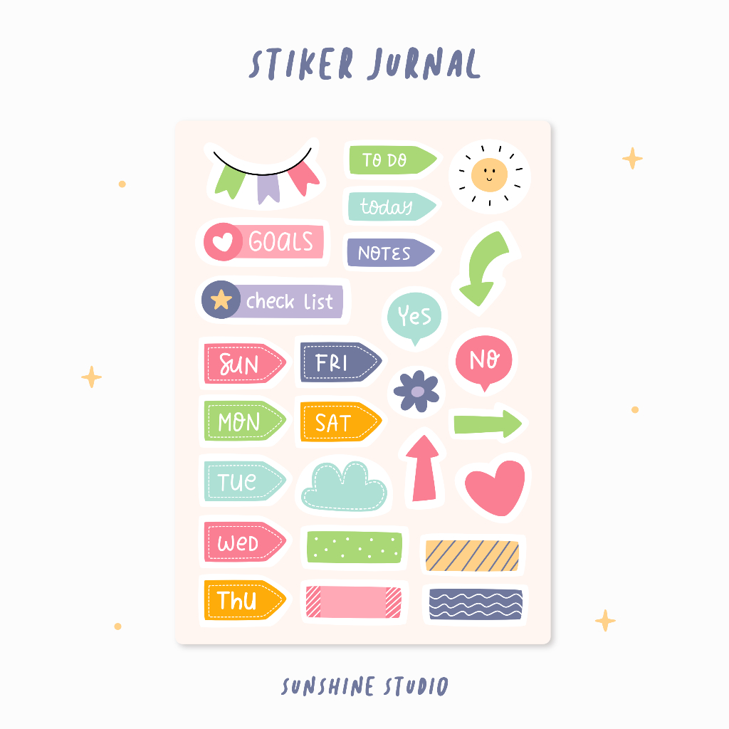 Jual [Sunshine] Stiker Tema Planner | Stiker Muslimah Aesthetic Sticker ...