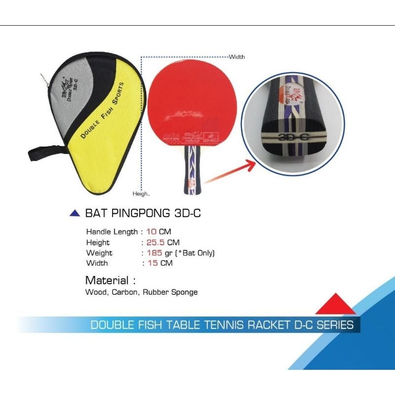 Jual Bat Pingpong Double Fish 3D - C Tenis Meja Pingpong Table | Shopee Indonesia