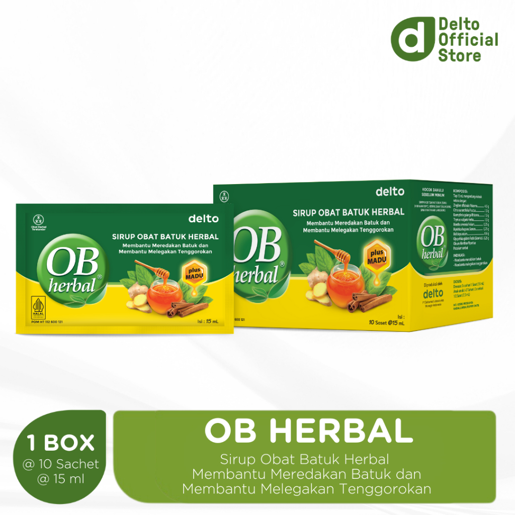 Jual OB Herbal Box 10 Sachet @ 15 ml - Redakan Batuk & Legakan ...