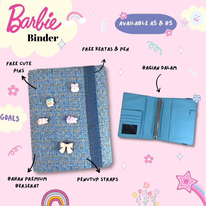 Jual Barbie Cute Binder Premium Straps A5/B5 | Shopee Indonesia
