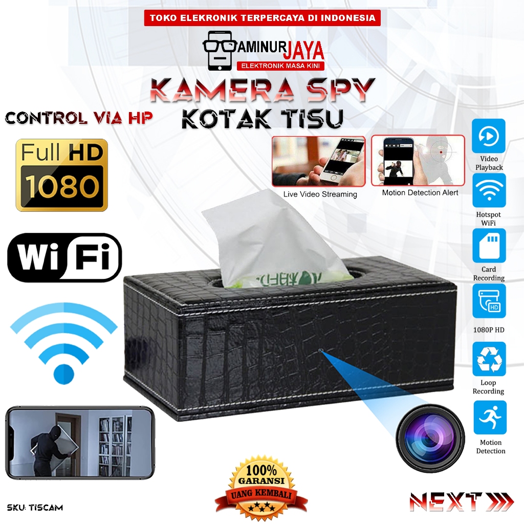 Jual Kamera CCTV Wifi Wireless Portable IP Camera Box Kotak Tempat Tisu ...