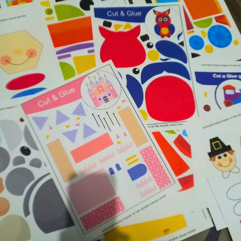 Jual Lembar Memotong Dan Menempel - Cut And Glue - Melatih Motorik ...