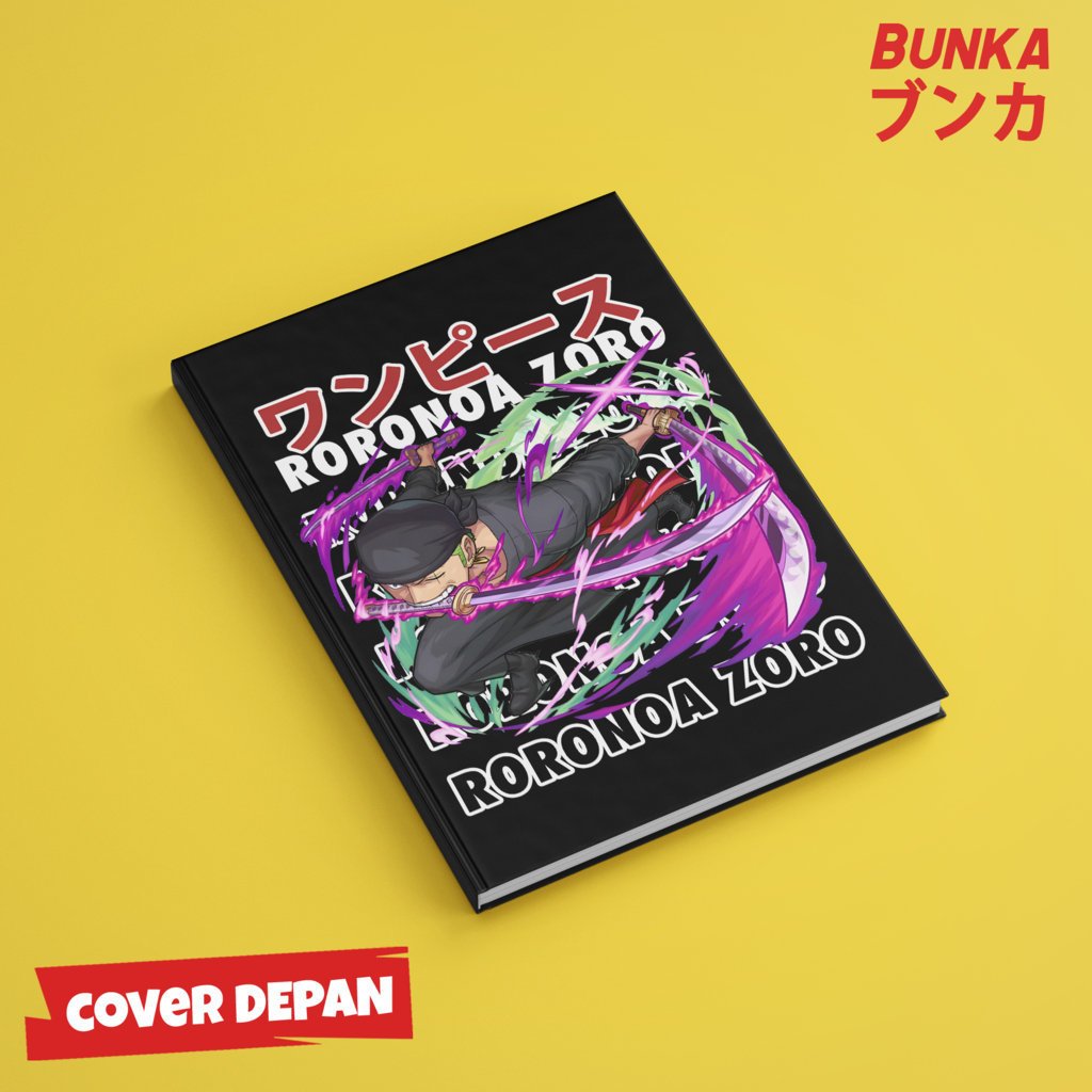 Jual Note Book Aesthetic Anime One Piece Zoro Design Hardcover A5 Buku ...