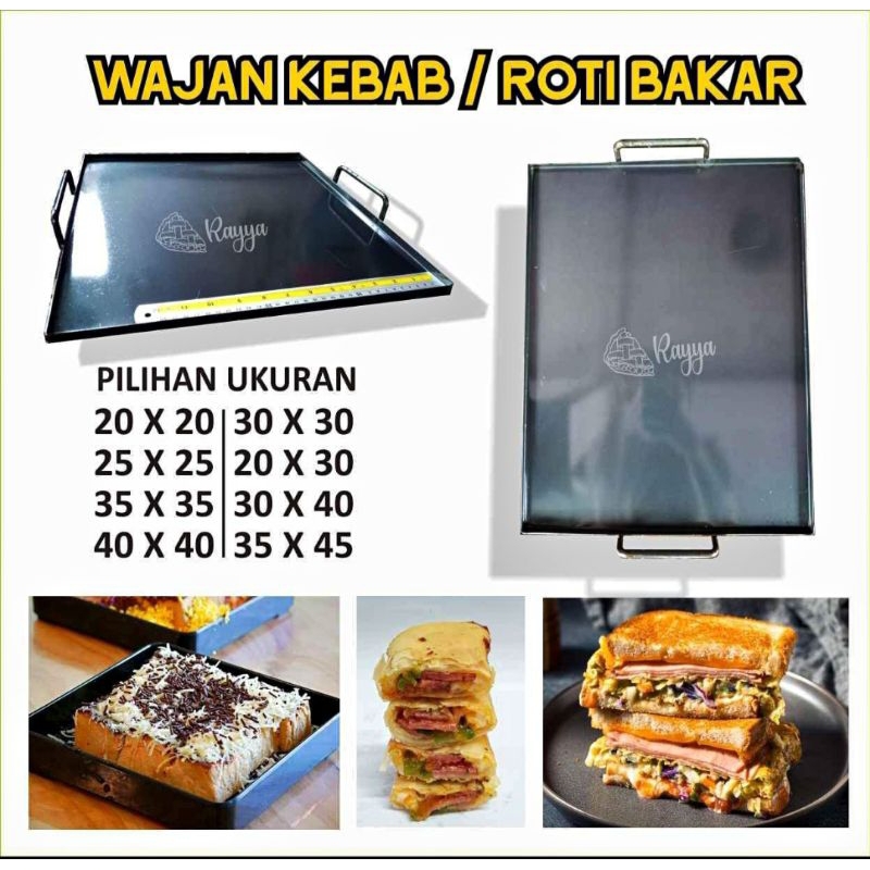 Jual Wajan Roti bakar 30x40cm wajan untuk panggangan roti / kebab ...