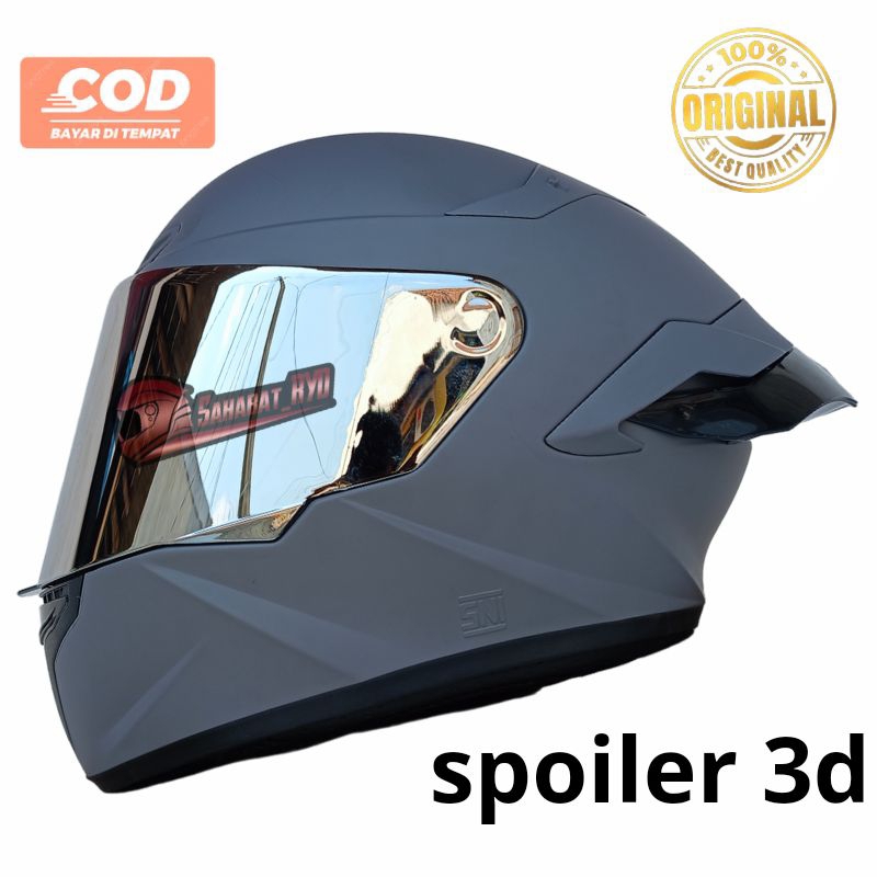 Jual Helm TT COURSE solid black full face paket ganteng spoiler ttc ...