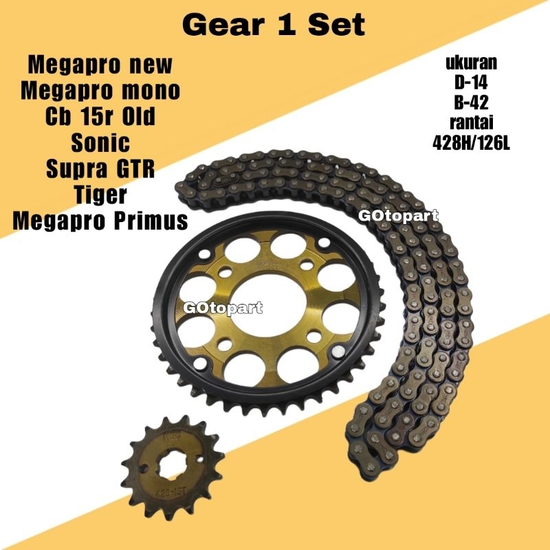 Jual Gearset Megapro new Verza cb 150R Sonic Supra GTR Tiger Megapro Primus gl pro gear gir set ...
