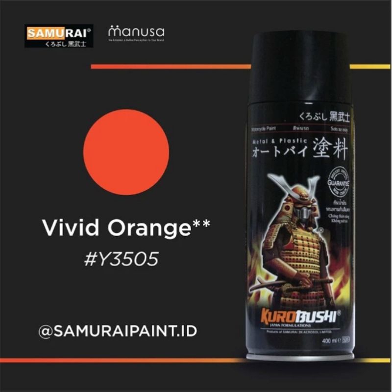 Jual SAMURAI PAINT Y3505 VIVID ORANGE CAT SEMPROT SPRAY WARNA METALIK ...