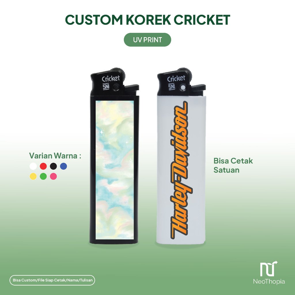 Jual Custom Korek Api Cricket Cetak Print UV Cetak Nama Logo Souvenir ...