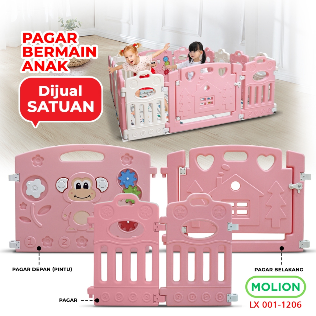 Jual MOLION Pagar Mainan Anak Baby Fence Kokoh Play Fence Pagar Mainan ...