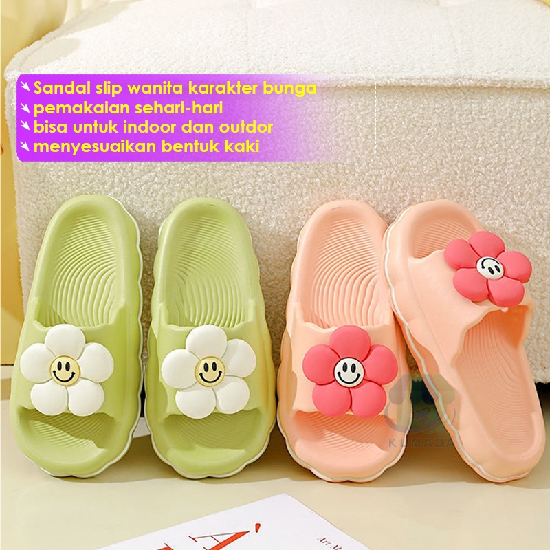 Jual Sandal Wanita Bentuk Bunga/Sandal Bunga Lucu/ Sandal Slip On ...