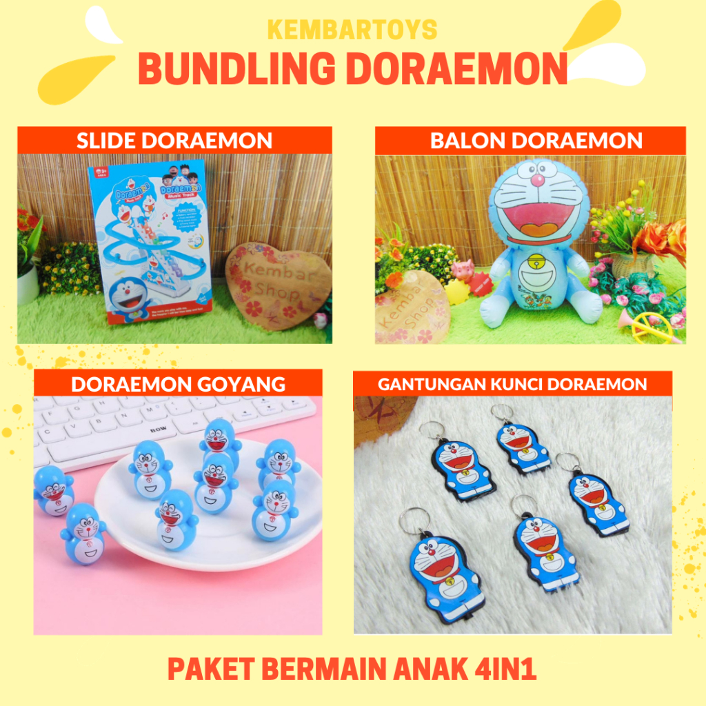Jual BUN-DORAE Paket Bermain Doraemon 4 in 1 Seluncuran Slide Doraemon ...