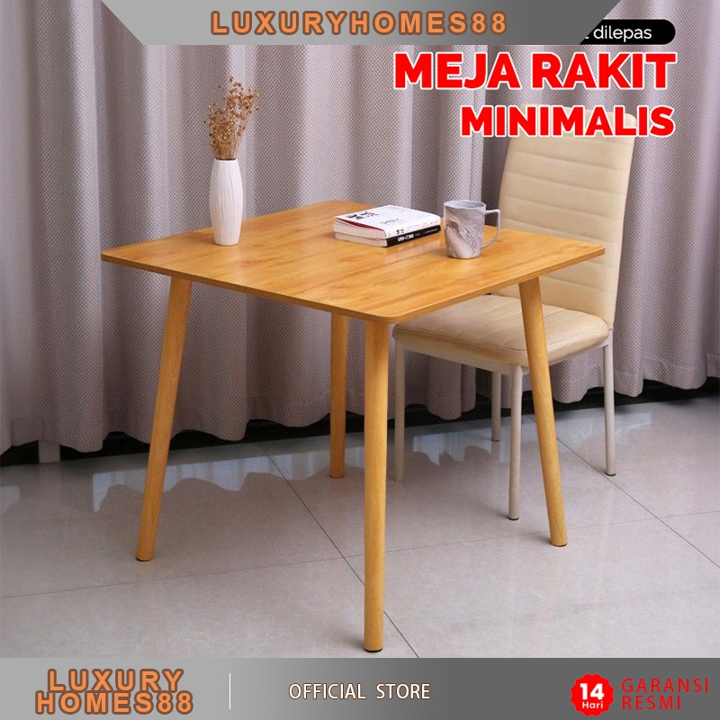 Jual Meja Kayu Kecil Meja Kopi Meja Kotak Minimalis 60x60cm Meja Makan Kotak Premium Z4A1 ...