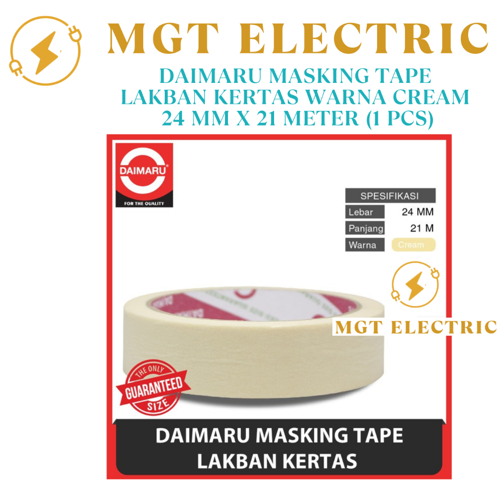 Jual Daimaru Masking Tape Lakban Kertas WRN Cream 24 mm x 21 meter (1 ...