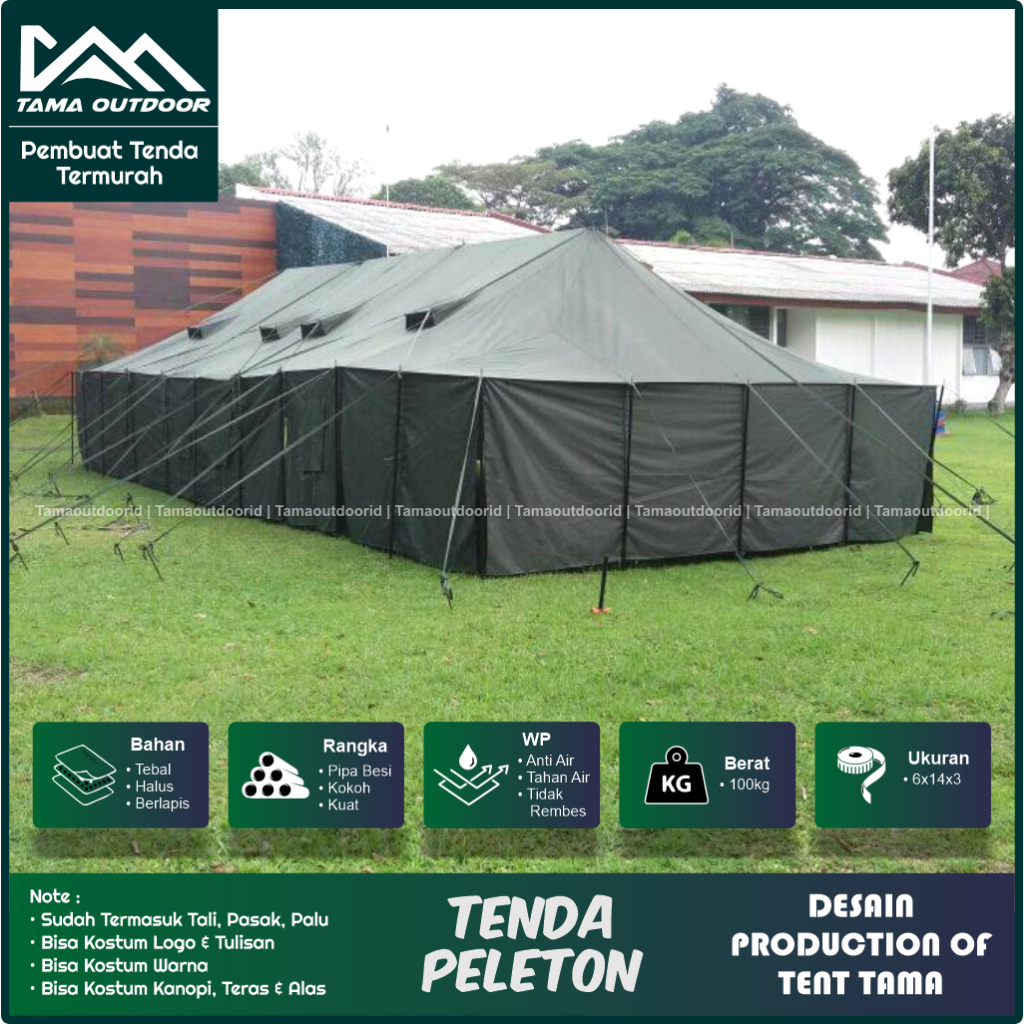 Jual Tenda Peleton Regu Komando Uk. 6M x 14M x 3M - Kap. 40 Orang ...