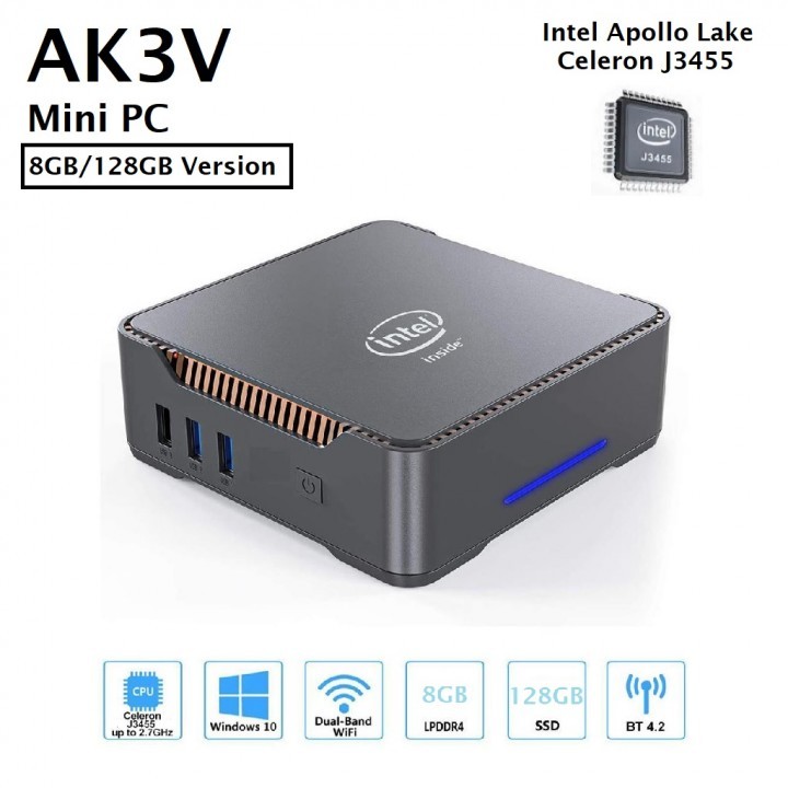 Jual AK3V Mini PC Intel Apollo Lake J3455 8GB RAM 128GB ROM - Komputer ...