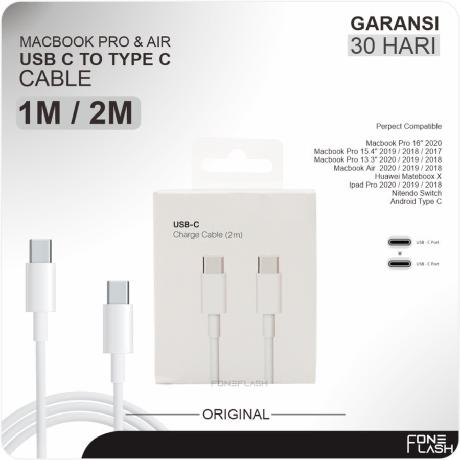 Jual Kabel Data apple Type C To Usb C Cable MacBook ipad pro air ori 2M ...