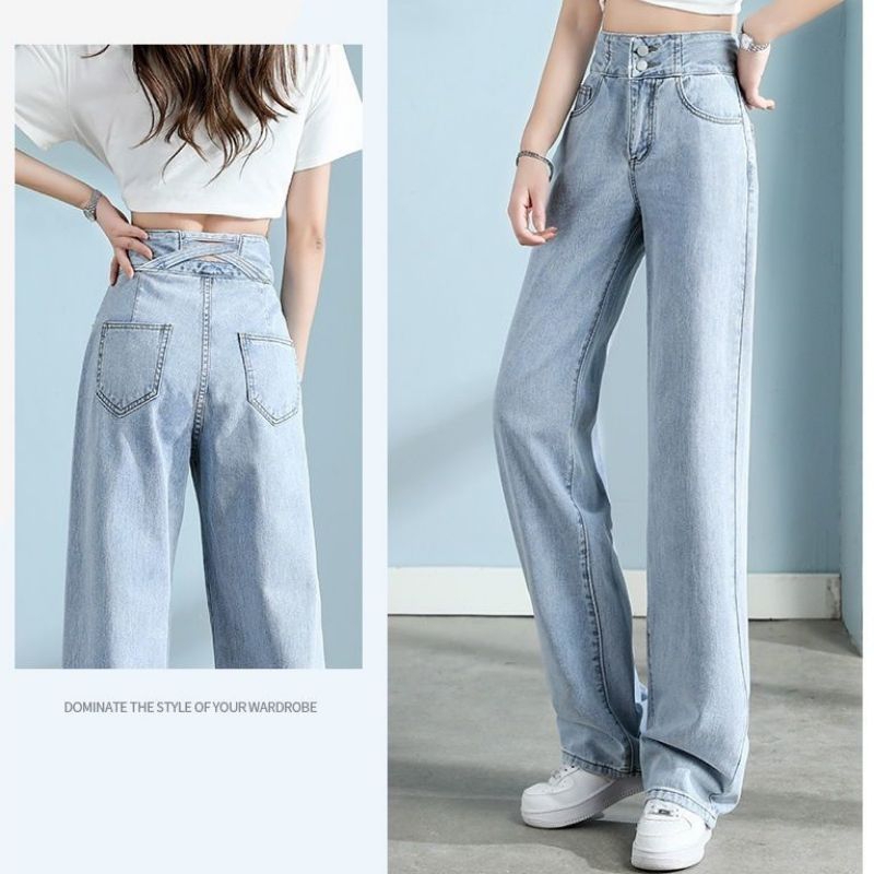 Jual Celana Panjang Highwaist Kulot Jeans Korean J23 Double Button ...