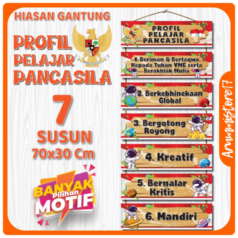 Jual Dekorasi Dinding Kelas Profil Pelajar Pancasila Gantung Tali 7 Susun (Kode: SPC) | Shopee ...