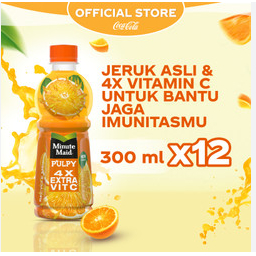 Jual Minute Maid Pulpy Orange Minuman Jus dengan Bulir - Botol 300ml x ...