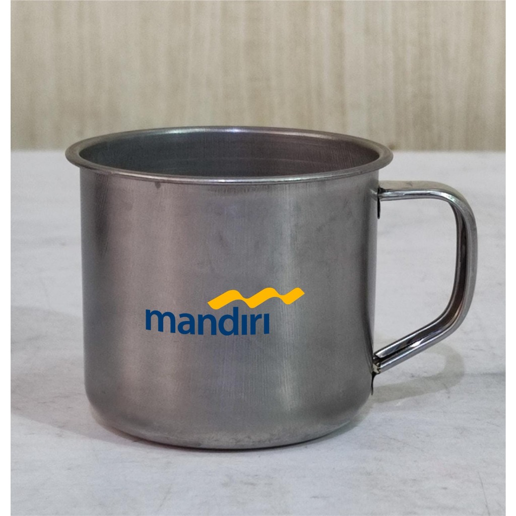 Jual Mug Stainless /Cangkir Souvenir Logo MANDIRI/Custom | Shopee Indonesia