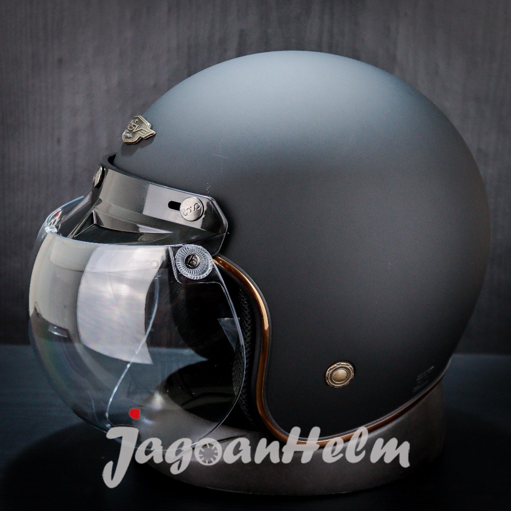 Jual HELM RSV CLASSIC SOLID | BLACK DOFF | RSV RETRO | HALFACE | Shopee ...