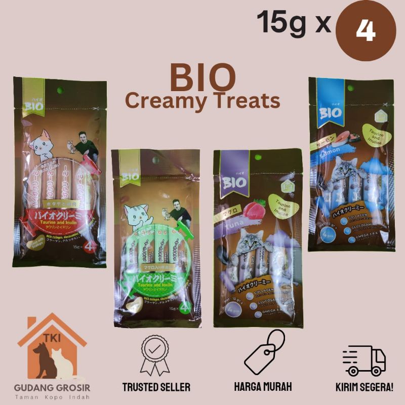 Jual BIO CAT CREAMY Treats 60gr snack kucing | Shopee Indonesia