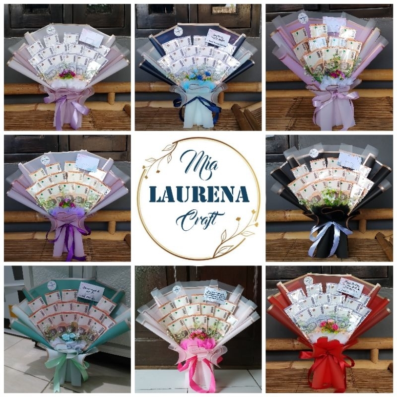 Jual Money Bouquet / Buket uang 10 / 15 lembar uang asli 5rb / 10rb ...