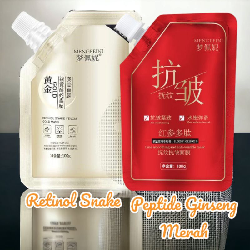 Jual MENGPEINI Retinol Snake Venom Gold Mask & Peptide Ginseng Merah ...