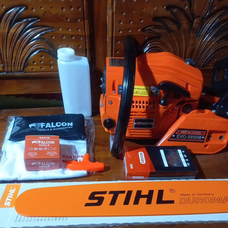 Jual PROFESSIONAL ENGINE CHAINSAW FALCON EVO 5800M 25"42T LASER BAJA ...