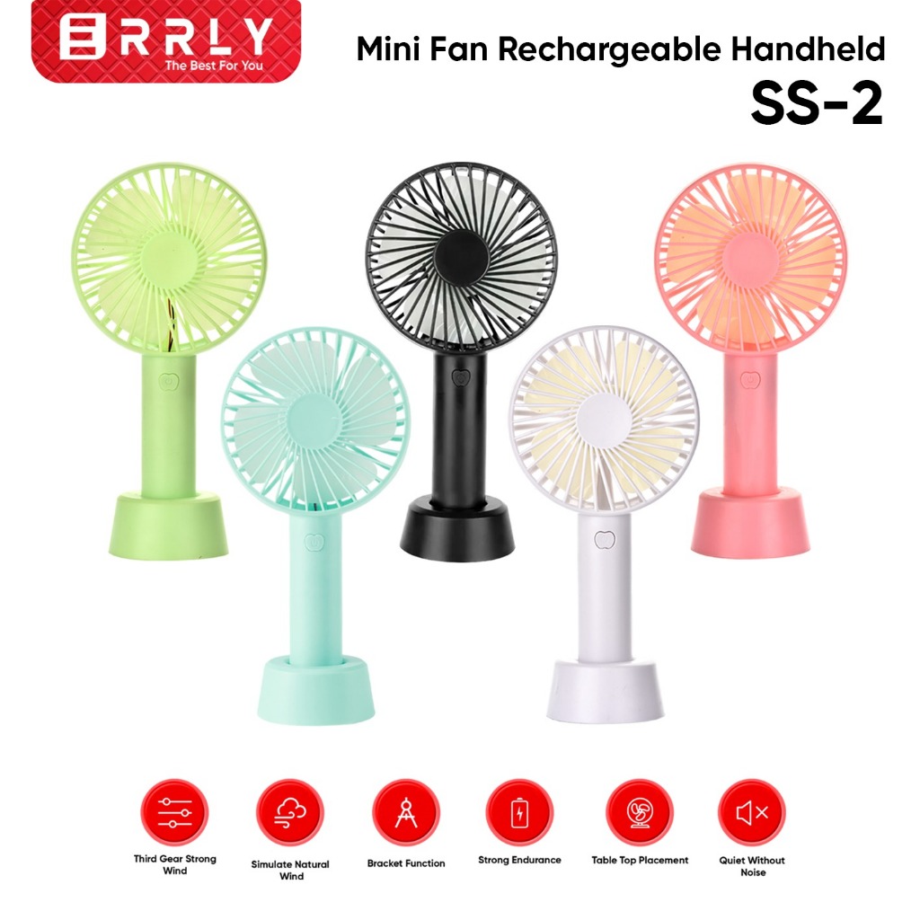 Jual Kipas Angin Tangan Stand Portable usb Fan 3-Speed Adjustable ...