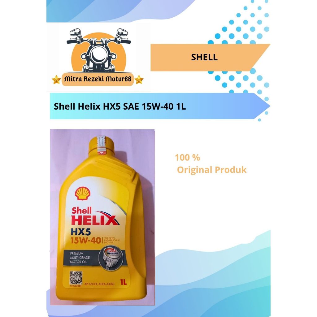 Jual Oli Shell HELIX HX5 15W-40 1Liter (100% Original Produk) | Shopee ...
