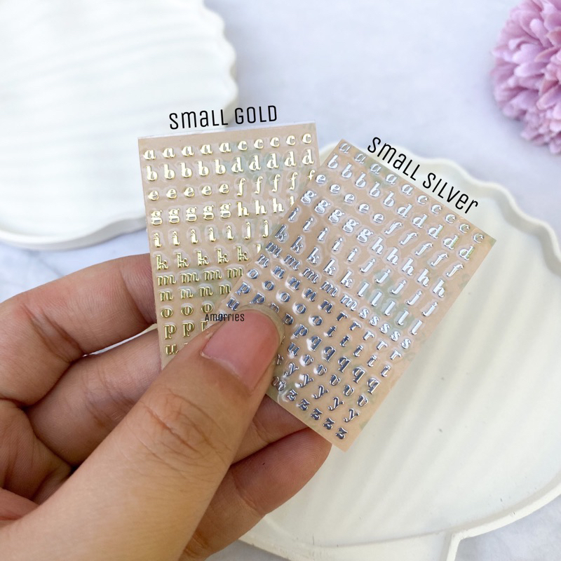 Jual DIY sticker huruf gold silver rosegold alphabet Emas abjad resin ...