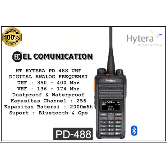 Jual JUAL HT Hytera PD488 PD 488 UHF 350 HYTERA PD-488 Analog Digital ...