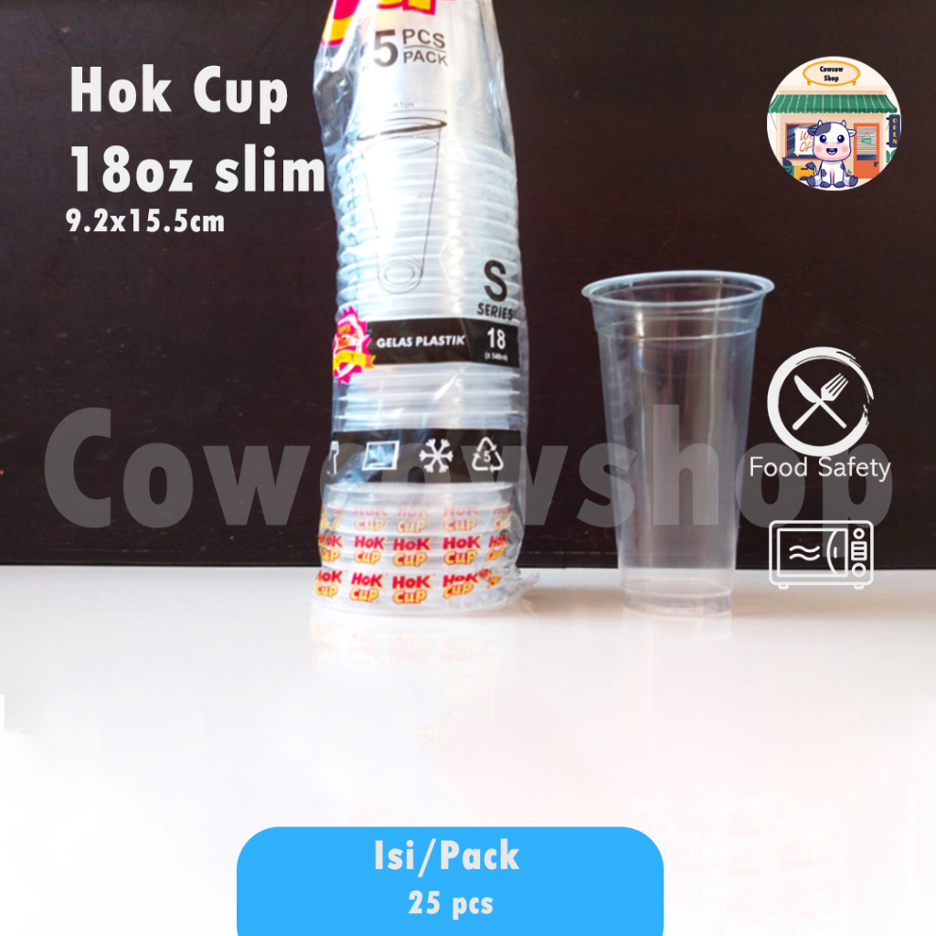 Jual Gelas Plastik Hok 18 oz Slim S- Series / Cup plastik 18oz PP ...